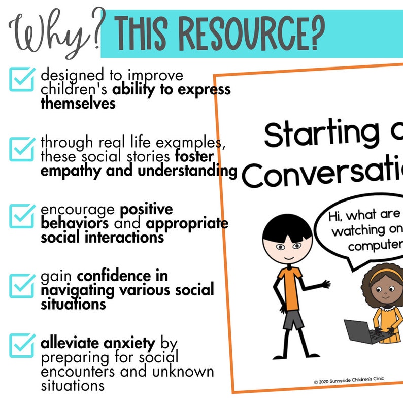 Starting a Conversation Social Story for Autism, Special Education ...