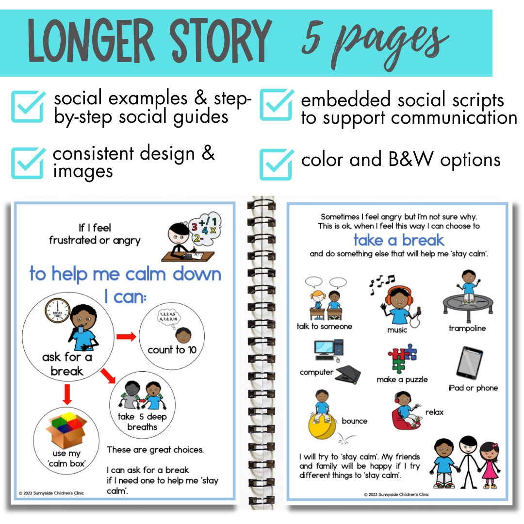 Taking a Break Social Skills Story With Social Emotional Learning ...