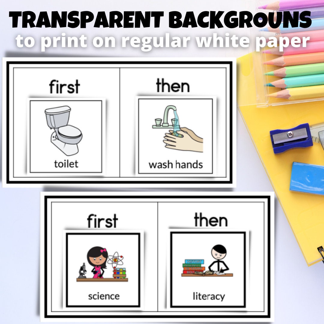 First/next/then Sequencing Board & 120 Symbols Visual Aid for ASD ADHD ...
