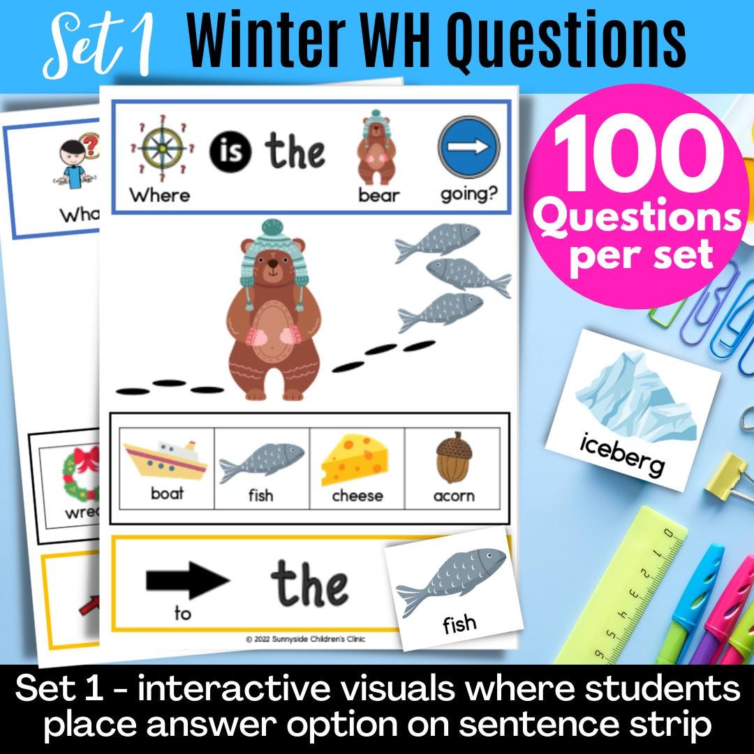 WH Questions With Visuals | Speech Therapy | Autism | Special Education ...