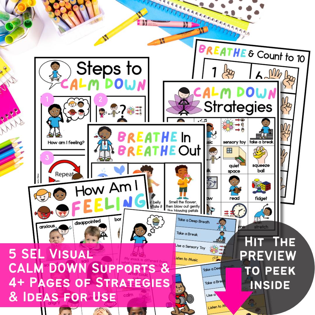 Calm Down Social Story Pack With Activities Behavior Management ...