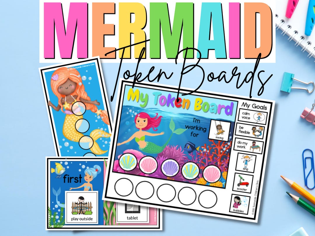 Mermaid Token Board for Autism & Behavior Management – First Then ...