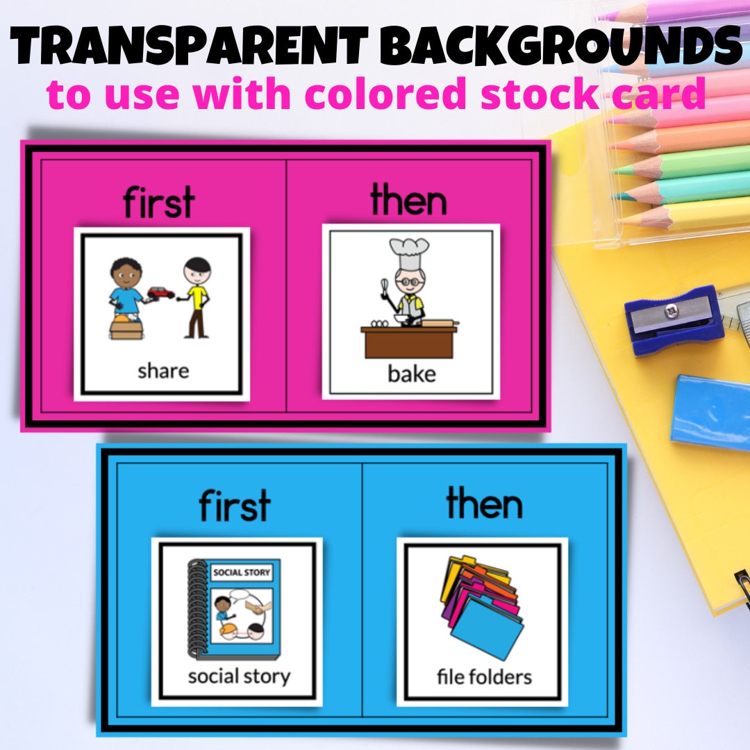 First/next/then Sequencing Board & 120 Symbols Visual Aid for ASD ADHD ...