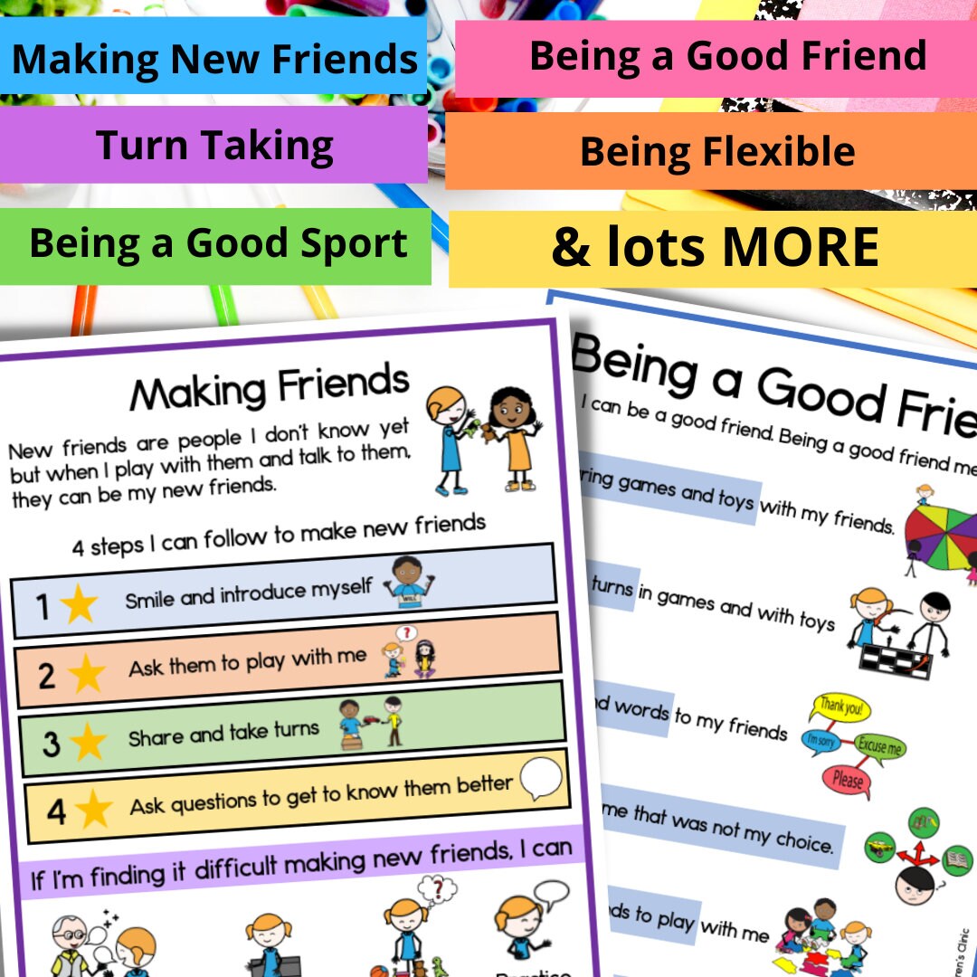 Friendship Social Stories Pack – Taking Turns, Sharing, Being a Good ...