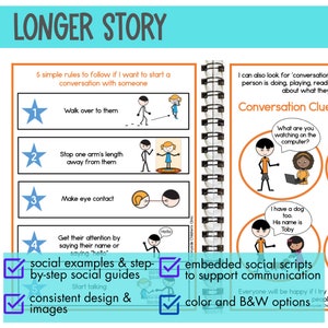 Starting a Conversation Social Story for Autism, Special Education ...