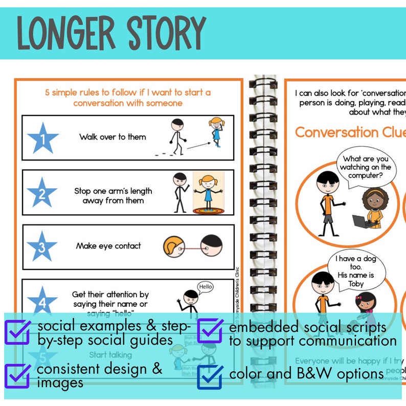 Starting a Conversation Social Story for Autism, Special Education ...