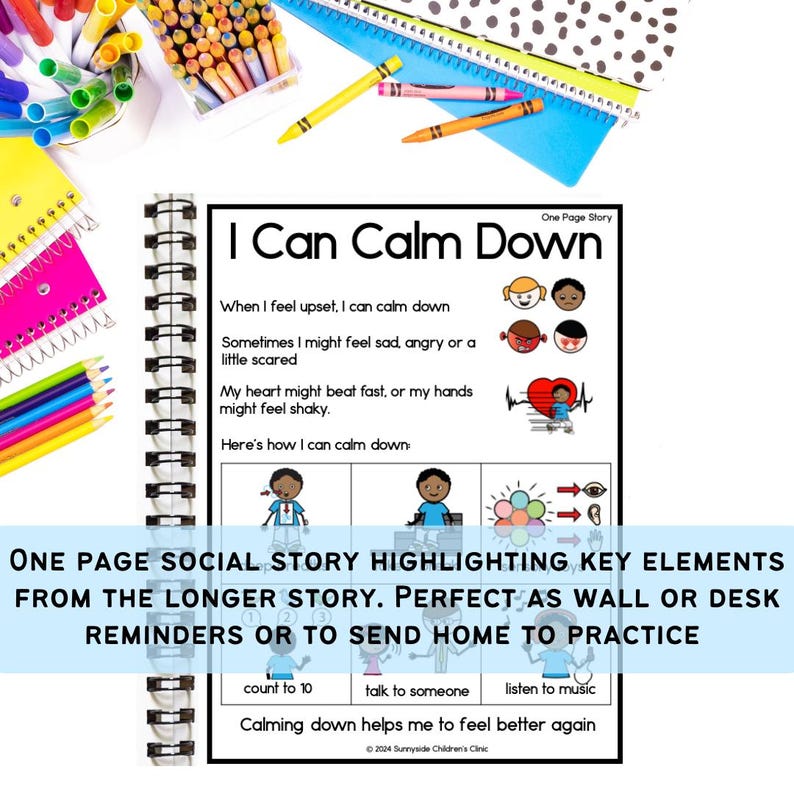 Calm Down Social Story Pack With Activities Behavior Management Homeschool Emotional Self ...