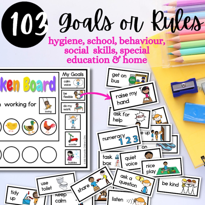 Token Board Reward Chart With First Then Schedule Board Special ...