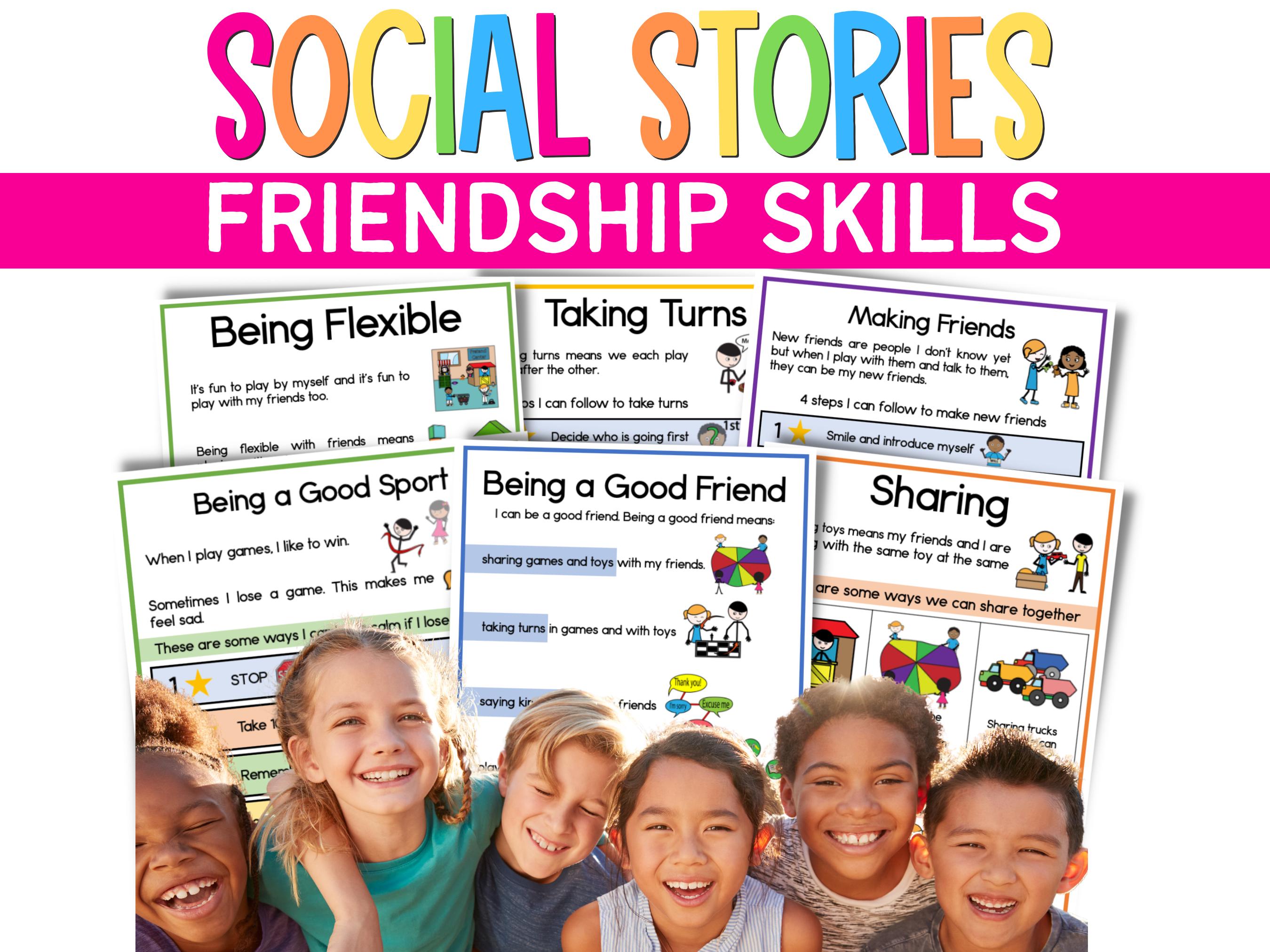 Friendship Social Stories Pack – Taking Turns, Sharing, Being a Good ...