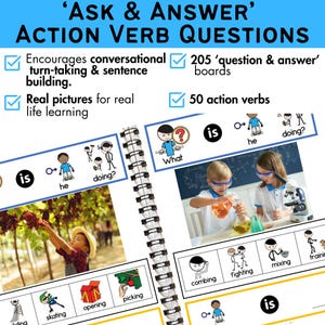 Action Verb WH Questions | Speech Therapy | Special Education | Autism ...