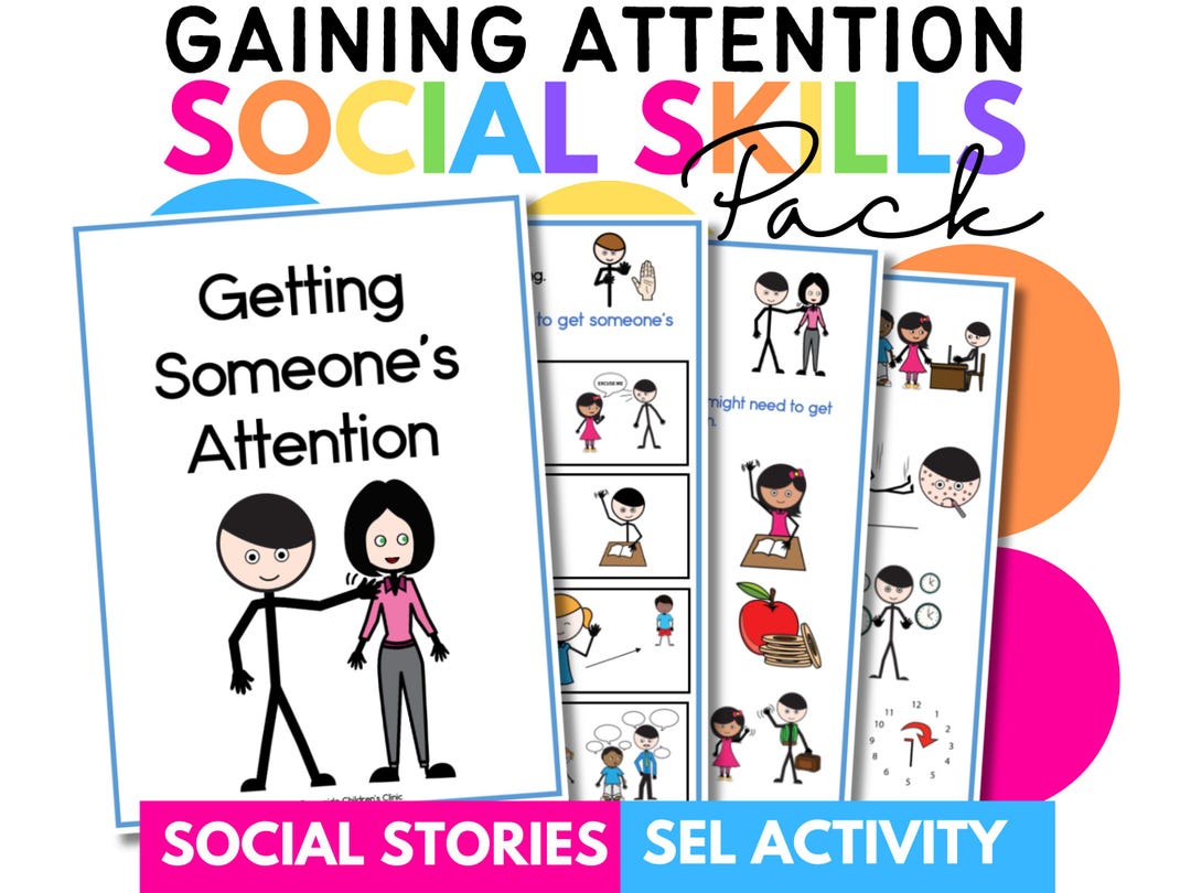 Getting Someone’s Attention Social Stories & Activities – Autism, ABA ...