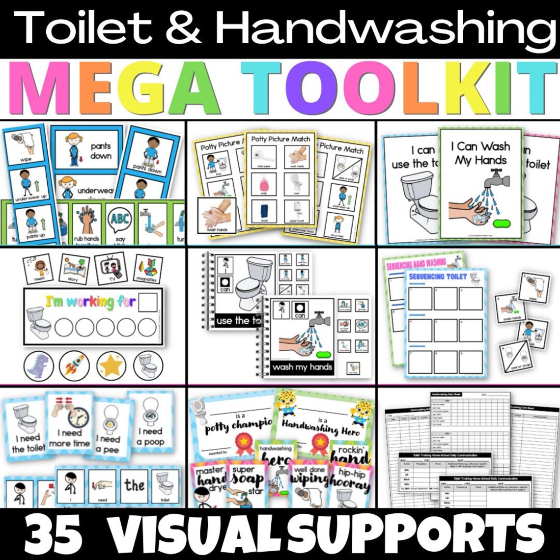 Potty Training Toilet Visuals With Visual Schedules Charts Social ...