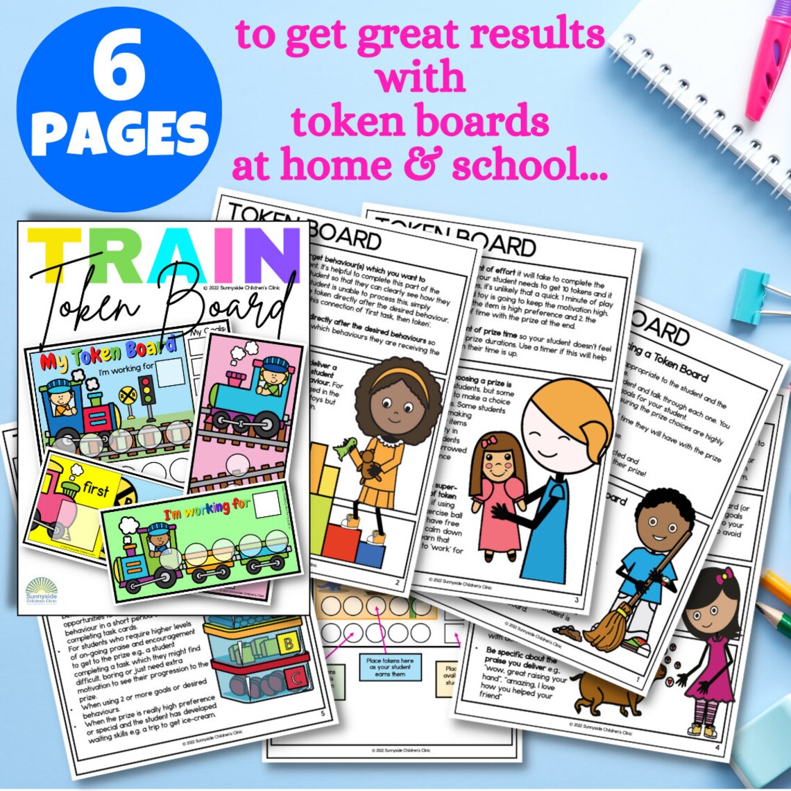 Token Board Reward Chart for Kids Train With First Then Schedule ...