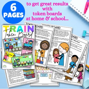 Token Board Reward Chart for Kids Train With First Then Schedule ...
