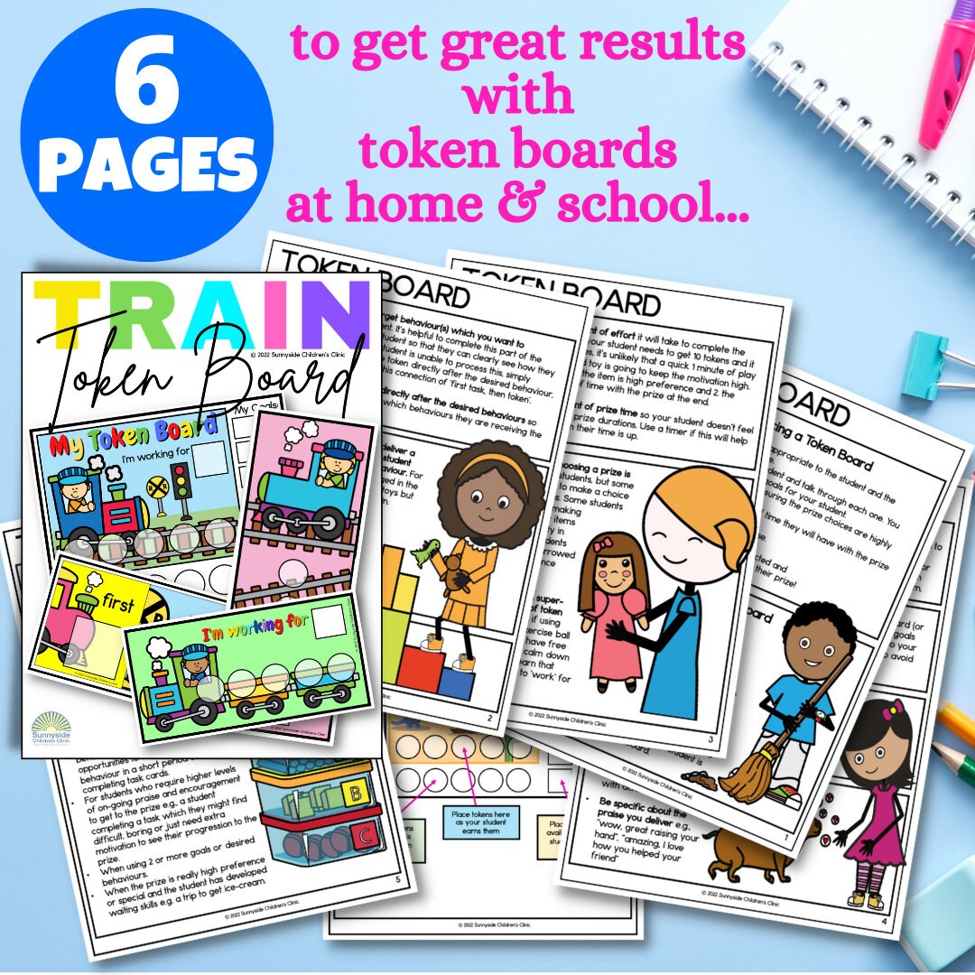 Token Board Reward Chart for Kids Train With First Then Schedule ...