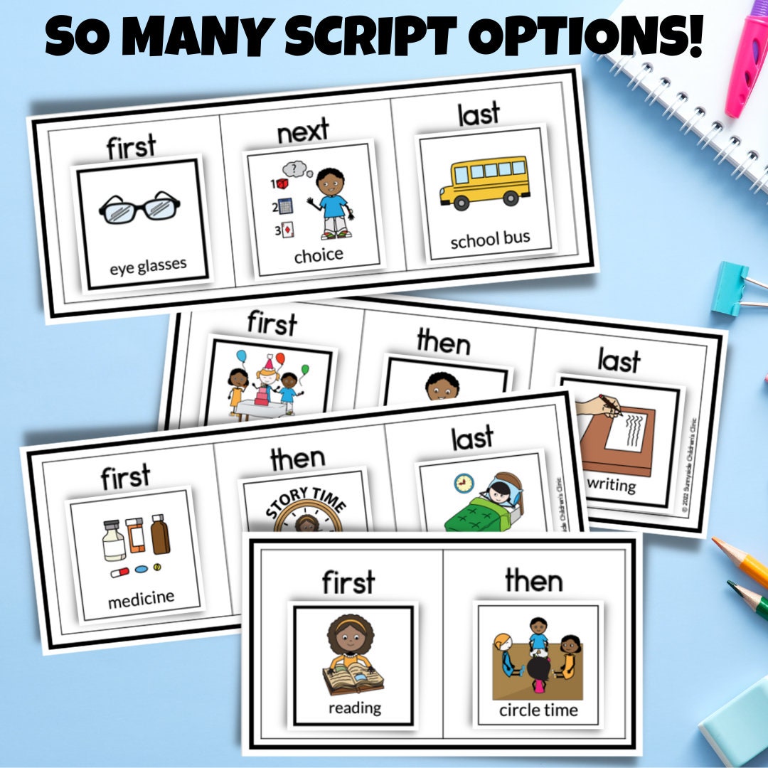 First/next/then Sequencing Board & 120 Symbols Visual Aid for ASD ADHD ...