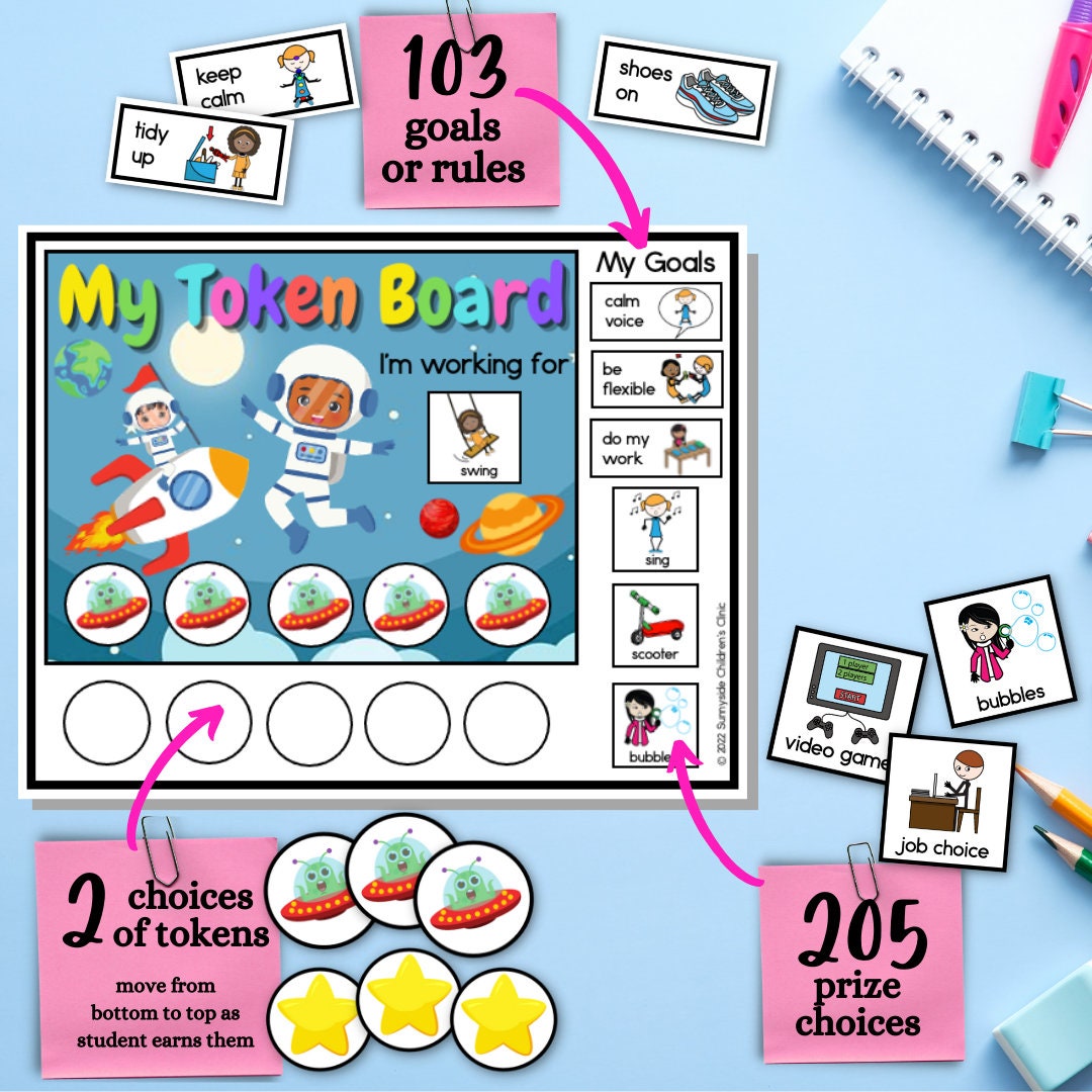 Space Token Boards | Behavior Management Charts | First Then Boards ...