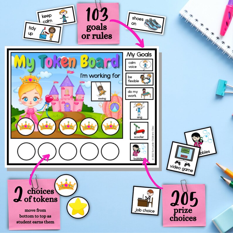 Token Board Reward Chart for Kids With First Then Schedule Behavior ...