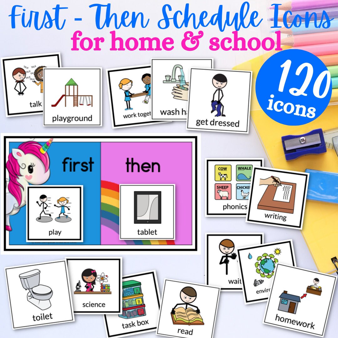 Token Board Reward Chart With First Then Schedule Behavior Management ...