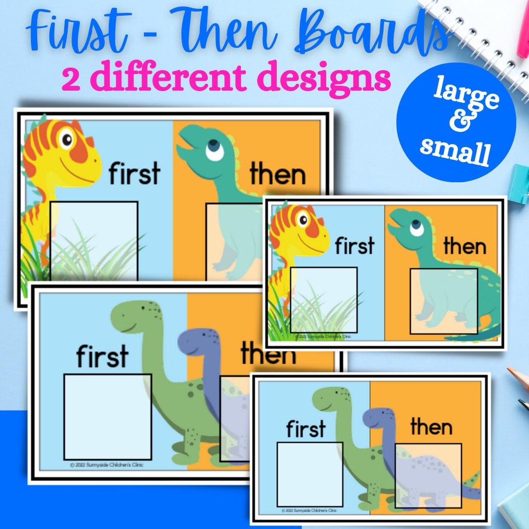 Token Board Reward Chart for Kids Dinosaur First Then Schedule ...