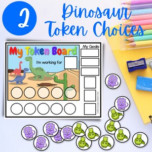 Token Board Reward Chart for Kids Dinosaur First Then Schedule ...