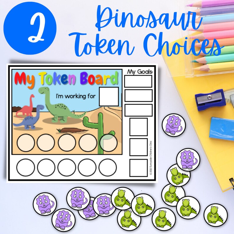 Token Board Reward Chart for Kids Dinosaur First Then Schedule ...