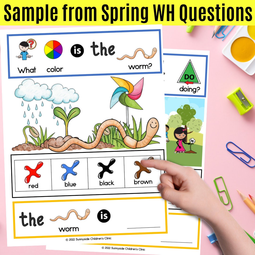 WH Questions for Speech Therapy Special Education With Interactive ...