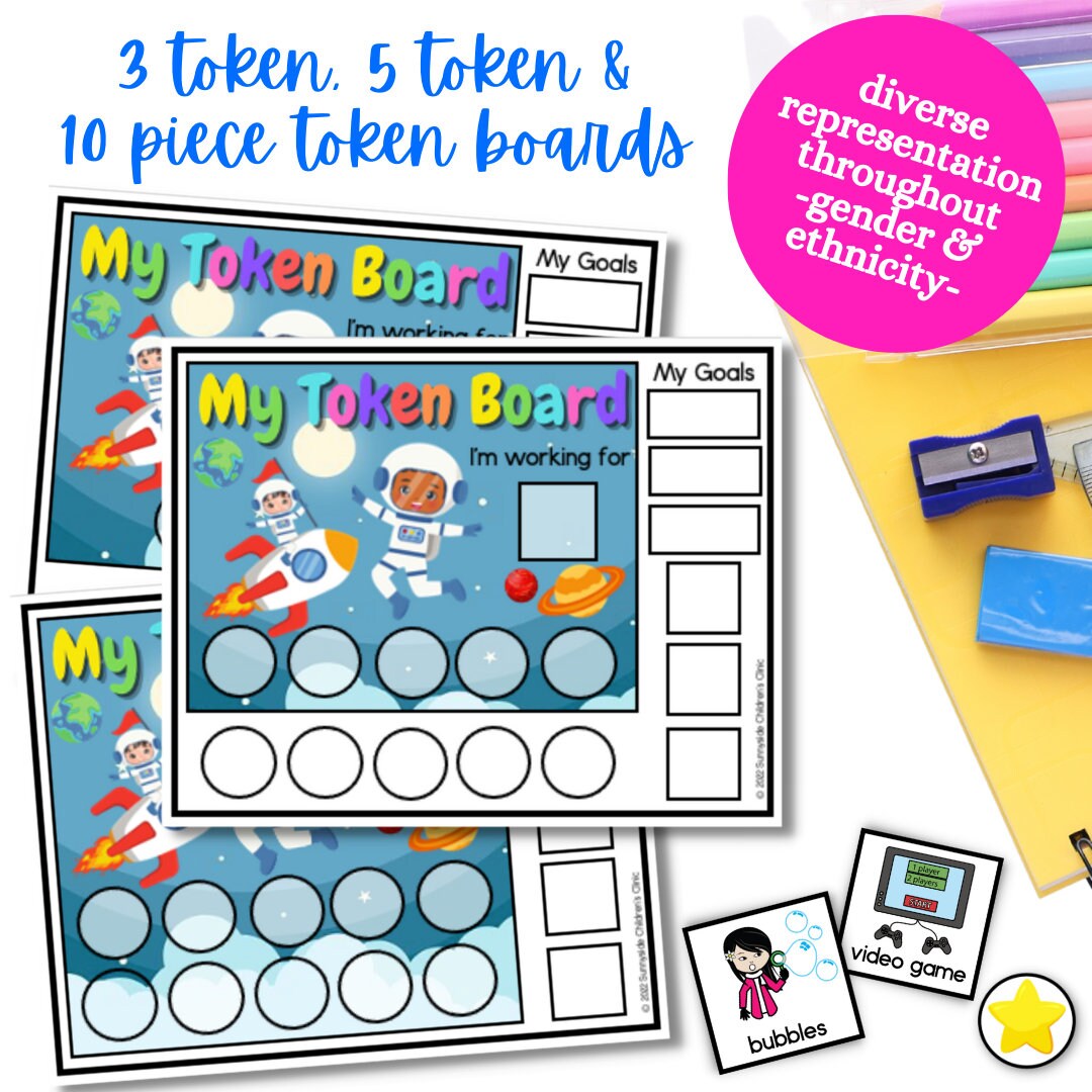 Space Token Boards | Behavior Management Charts | First Then Boards ...