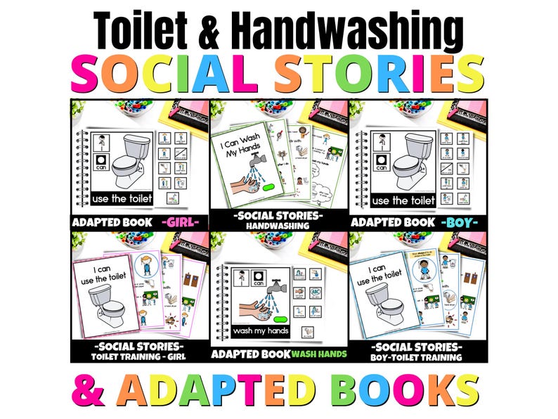Potty Training & Toilet Training Social Stories | Adapted Books | Hand ...