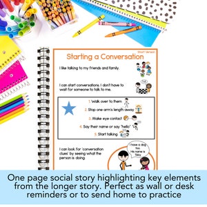 Starting a Conversation Social Story for Autism, Special Education ...