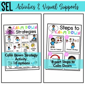 Calm Down Social Story Pack With Activities Behavior Management Homeschool Emotional Self ...