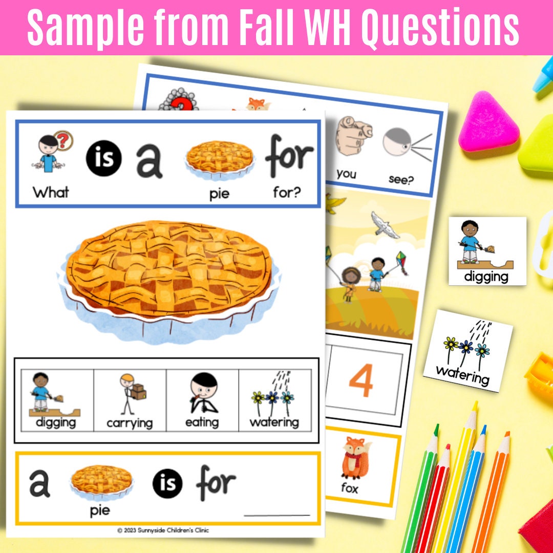 WH Questions for Speech Therapy Special Education With Interactive ...