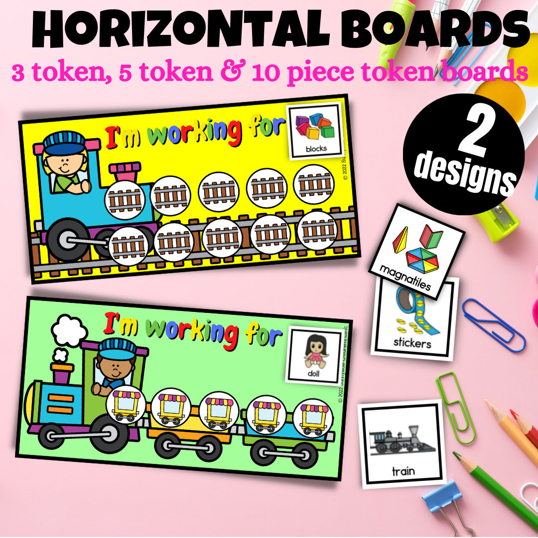 Token Board Reward Chart for Kids Train With First Then Schedule ...