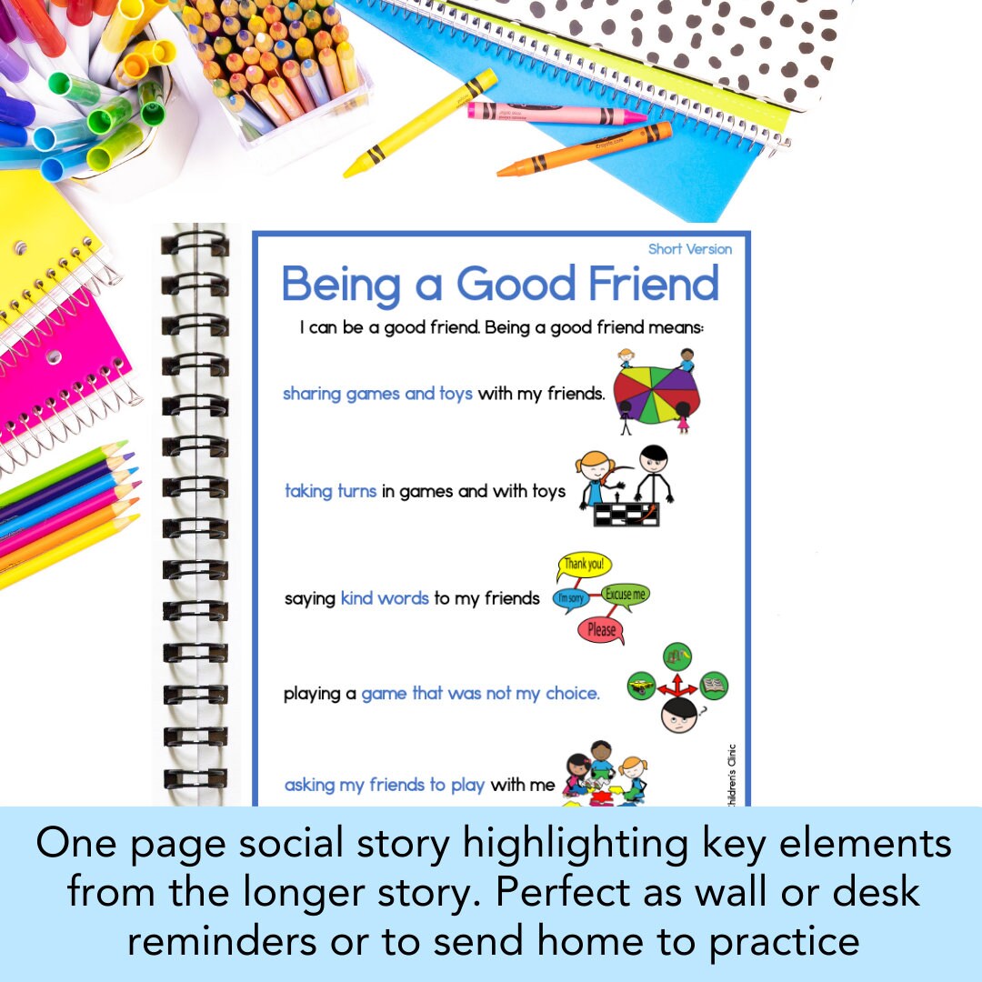 Being a Good Friend Social Story With SEL Activities | Autism, Special ...