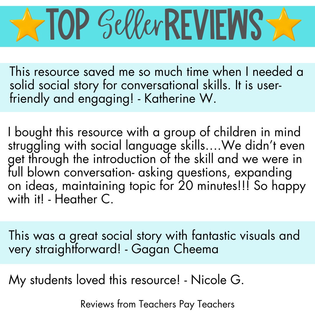 Starting a Conversation Social Story for Autism, Special Education ...