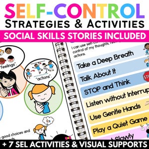 Self Control and Impulse Control Social Stories | SEL Activities ...