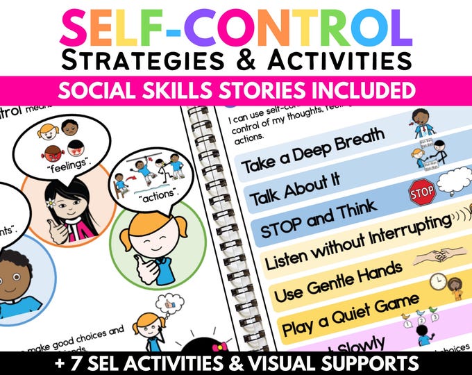 Self Control Social Story and Game Set 2, Social Skills Impulsivity ...