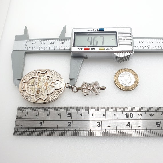 Antique Victorian Sterling Silver Book Chain Locket P… - Gem