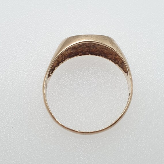 Vintage 9ct Gold Signet Ring Rectangular Yellow 375 9… - Gem