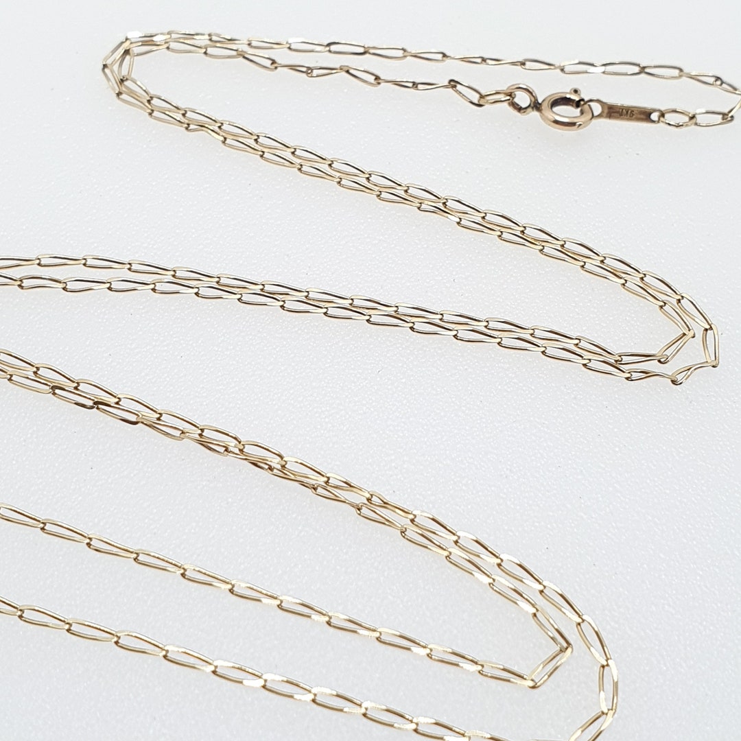SOLD TO DON Vintage 9ct Gold Chain Necklace Fancy Staple Twist Links 1 ...