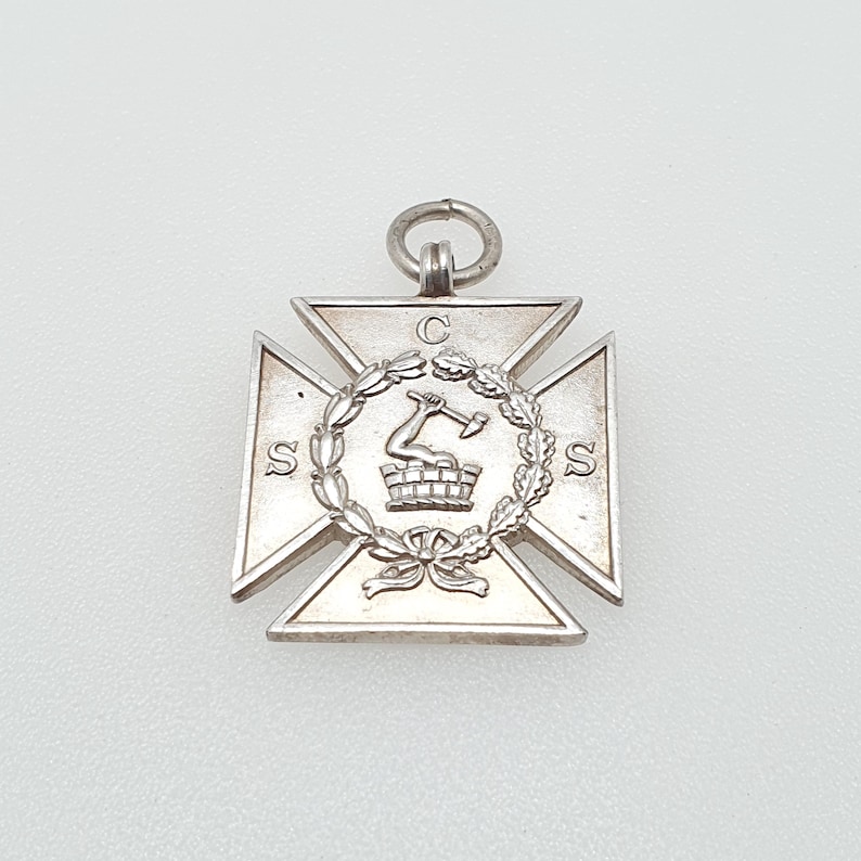 Vintage Masonic Sterling Silver Pendant Fob Master Mark Jewel Square ...