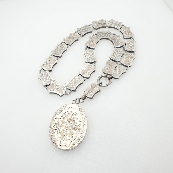 Antique Victorian Sterling Silver Book Chain Locket P… - Gem