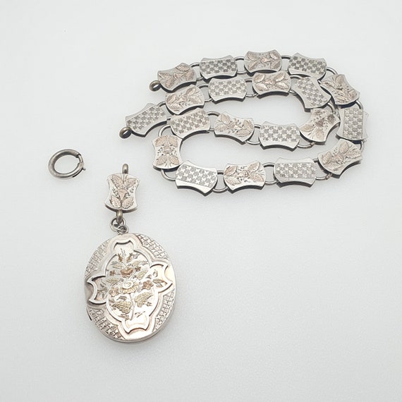 Antique Victorian Sterling Silver Book Chain Locket P… - Gem