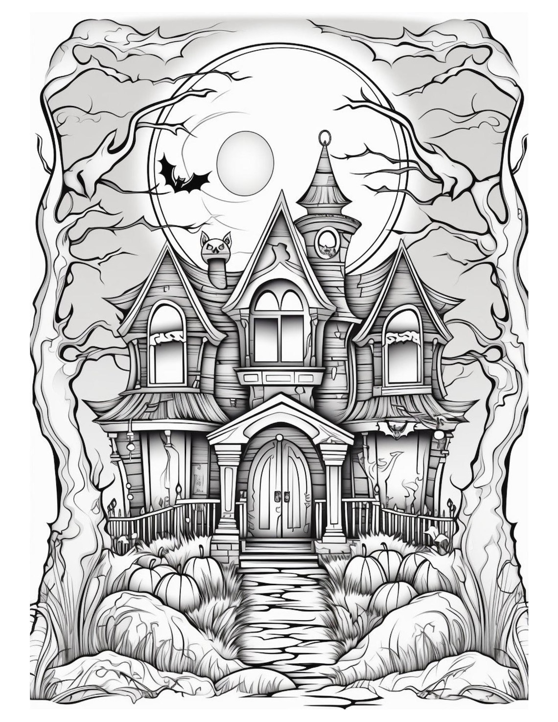 Haunted House Coloring Book - Etsy
