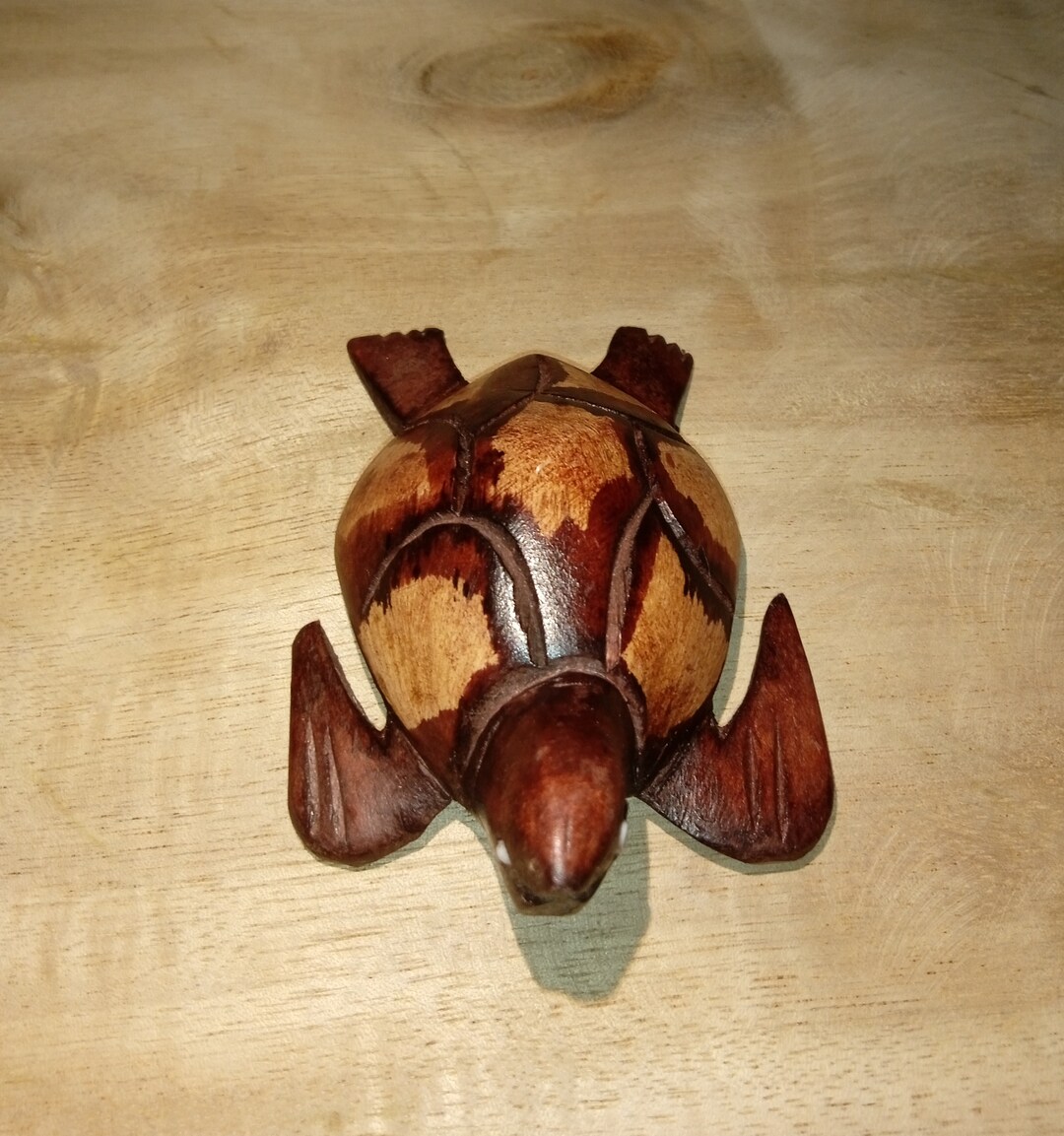 Wooden Carved Sea Turtle Table Decoration Ornament Turtle Toy Wooden ...