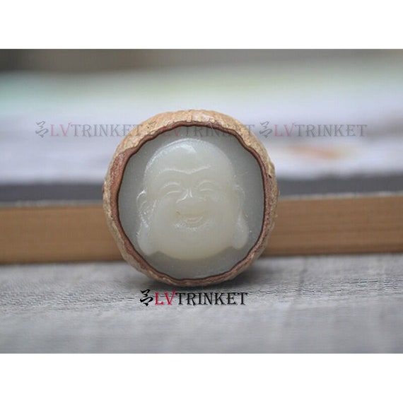 Bodhi root tree species hand carved Guanyin Buddha smiling | Etsy