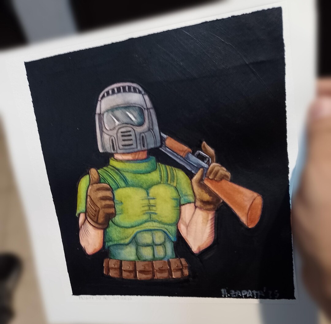 Original Art- Doom Guy Thumbs up A - Etsy