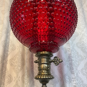 Real RED Glass 10 Wide Vintage MCM Hanging Swag Lamp Light - Etsy