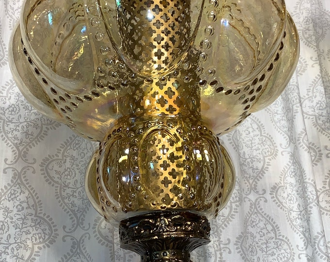Large Rare 14” Wide Real Yellow Carnival Glass Vintage Hanging Swag ...