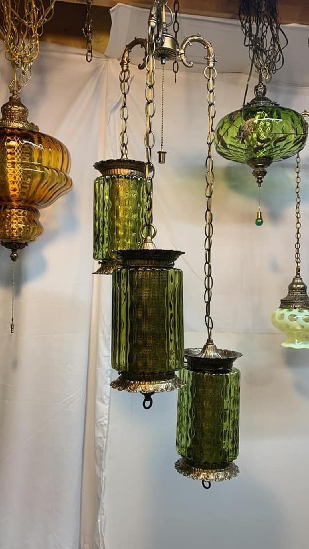 Vintage Triple Multi Swag Fixture With Three RARE Real Green - Etsy